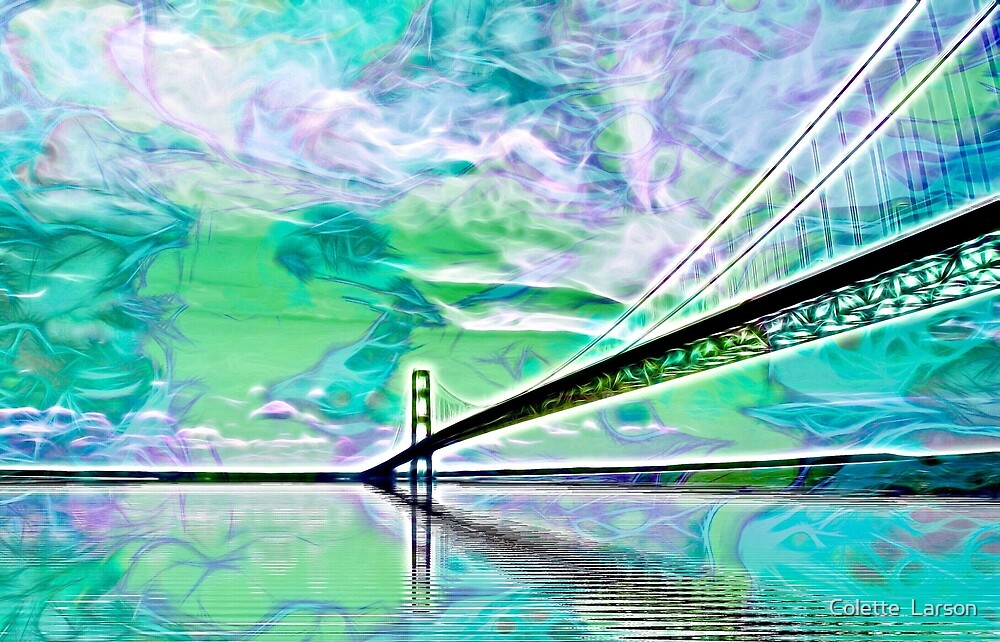 ""The Mighty Mac" - Michigan Fluid Art Series" by Colette Larson ...