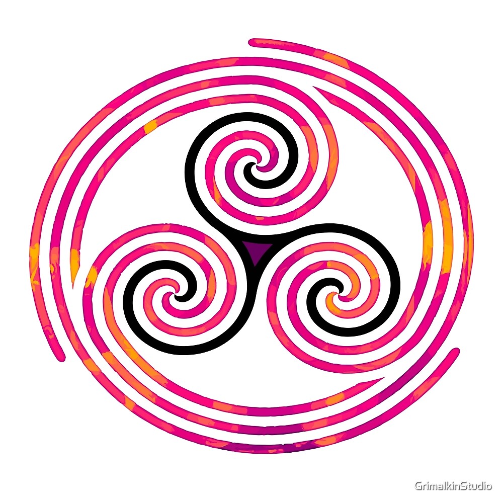 "Modern Celtic Pink Triple Spiral Design" by GrimalkinStudio | Redbubble