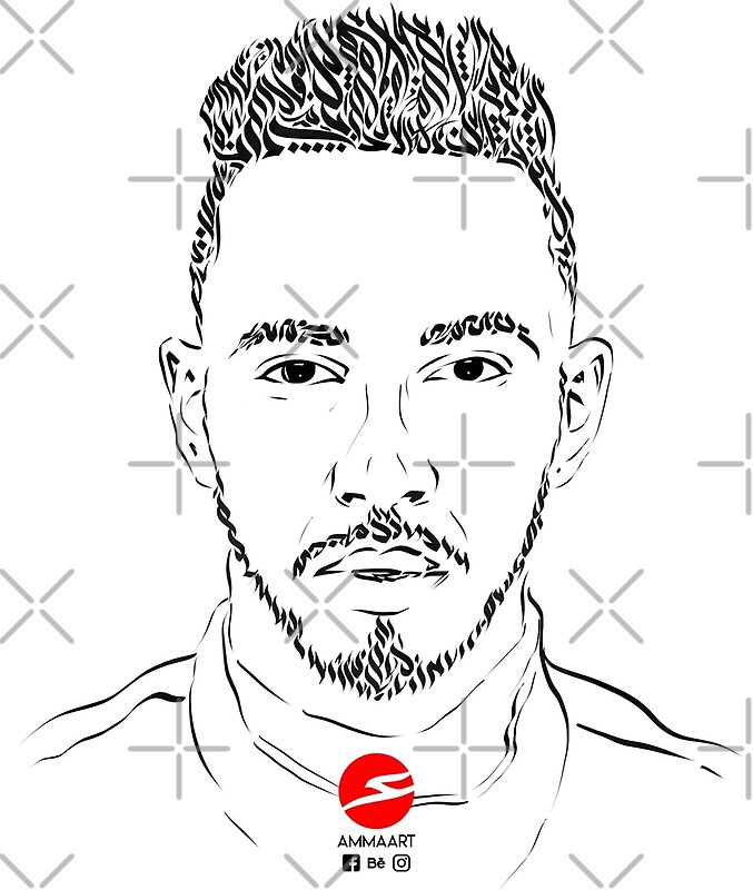 "Lewis Hamilton Calligraphy Portrait (White) - Original by Ammaart" by ...