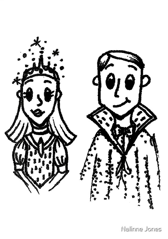 "Royal Prince and Princess Doodle" by Nalinne Jones | Redbubble