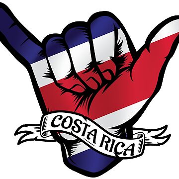 "Costa Rica Shaka Hand Flag" Sticker for Sale by Margival | Redbubble