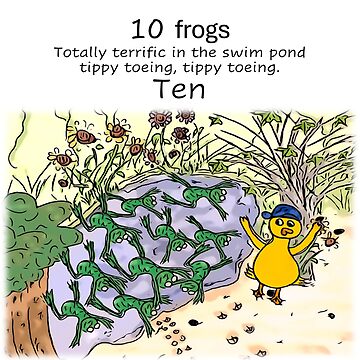 "Watercolor painting, of ten frogs, in the frog pond with Clyde Joseph ...