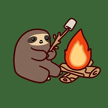 "Campfire Sloth" Sticker for Sale by SaradaBoru | Redbubble