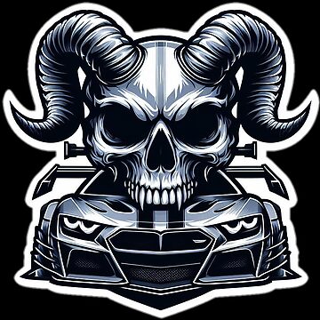 "Speed Demon: Horned Skull & Forza Car Fusion, forza" Sticker for Sale ...