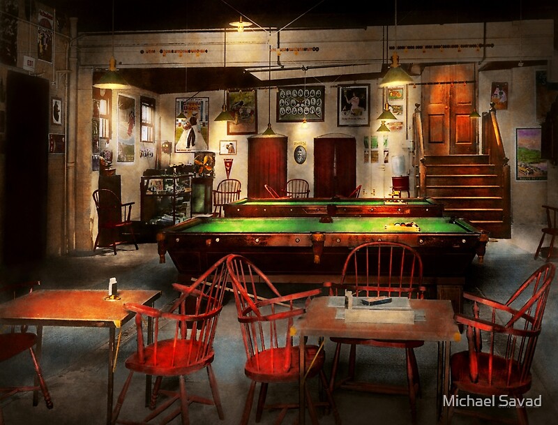 "Hobby - Pool - The billiards club 1915" by Michael Savad | Redbubble