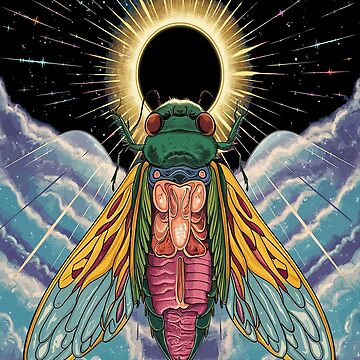 "Total Solar Eclipse Cicada Double Emergence Nature's Phenom" Sticker ...