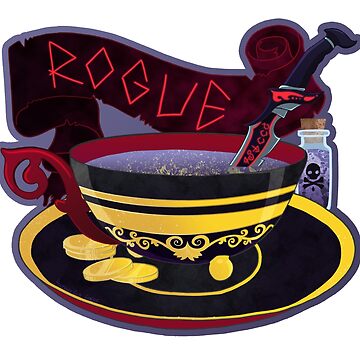 "Dungeons and Dragons Tea Cup Rogue Digital Art Sticker" Sticker for ...