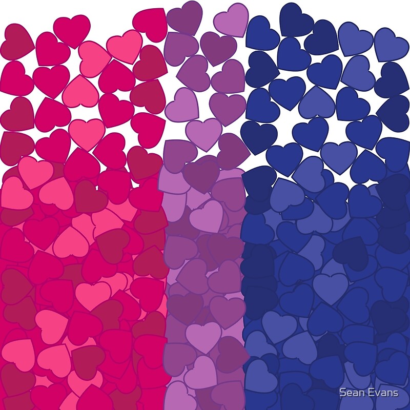 "Bi Pride Flag- Falling Hearts" by Sean Evans | Redbubble