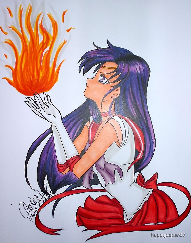 "sailor Moon Sailor Mars fanart" by happypaper87 | Redbubble