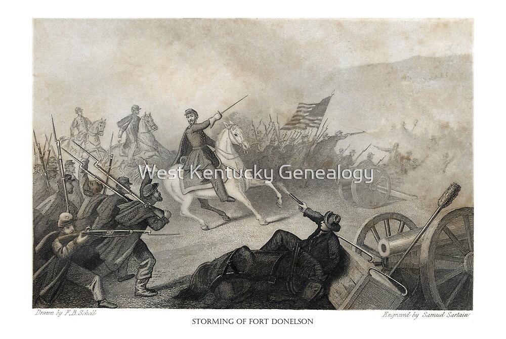 "1865 DRAWING OF "THE STORMING OF FORT DONELSON"" by West Kentucky ...