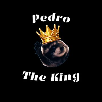 "Pedro Raccoon - The King" Sticker for Sale by RevolveStyle | Redbubble