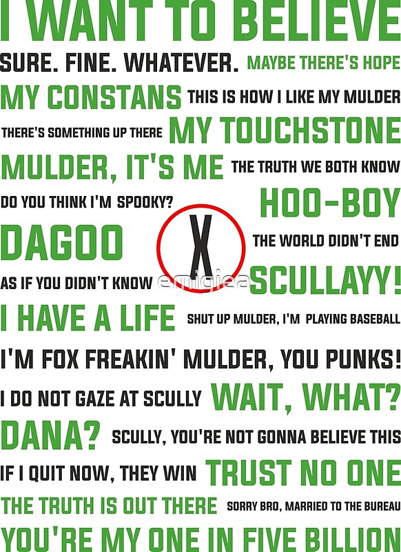 "The X-Files Quotes - UNIQUE!" by emigiea | Redbubble