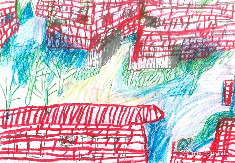 "red brick units in garden setting" by Shylie Edwards | Redbubble