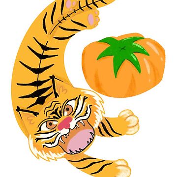 "The Tiger and the Dried Persimmon 호랑이와 곶감" Sticker for Sale by ...