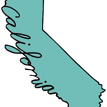 "California cursive State baby blue" Art Board Print for Sale by ...