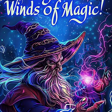 "By the Winds of Magic - Wizard Spellcasting Artwork" Sticker for Sale ...