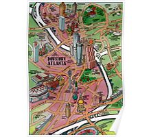 "Downtown Atlanta Georgia Cartoon Map" by Kevin Middleton | Redbubble