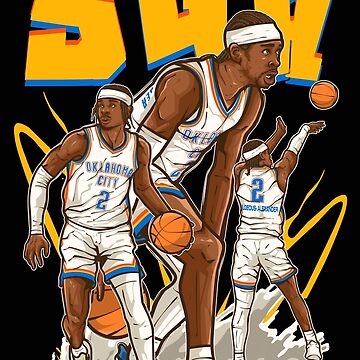 "Shai Gilgeous-Alexander SGA Cartoon" Sticker for Sale by RatTrapTees ...