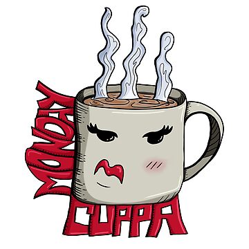 "Monday Cuppa V1" Sticker for Sale by Peter-Mikels | Redbubble