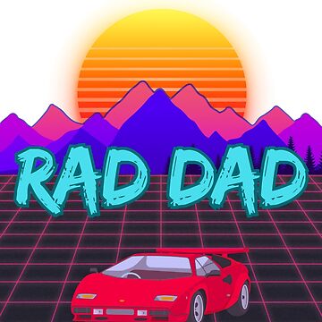 "Rad Dad in Retrowave" Sticker for Sale by Aphantastic | Redbubble