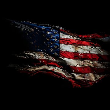 "weathered and frayed american flag print" Sticker for Sale by dcrc ...