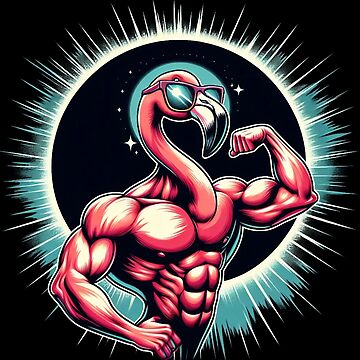 "Funny Flamingo Weightlifting Bodybuilder Muscle Fitness With Solar ...