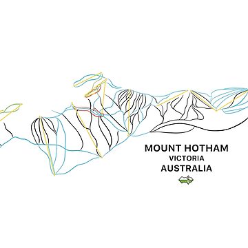 "Mount Hotham - Australian Mountain Resort Skiing Trail Map" Sticker for Sale by Piste-and-Trail ...