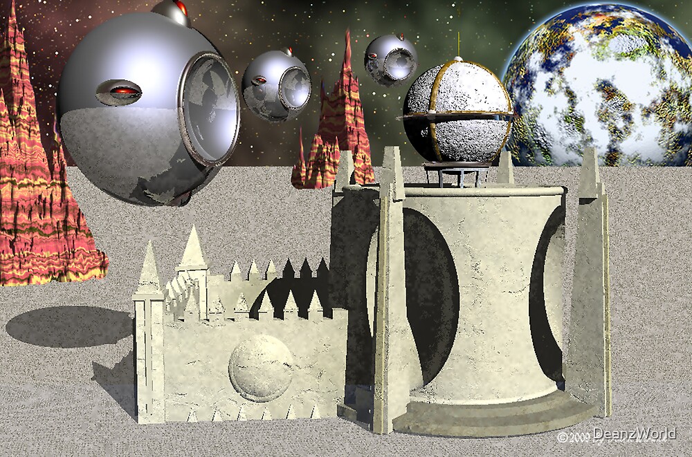 "Tour Pods visiting temple ruins" by DeanzWorld | Redbubble