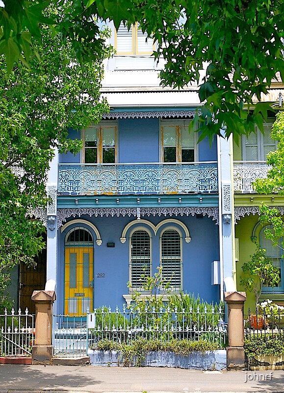 "The Blue Terrace House. Old Sydney Style. " by johnrf | Redbubble