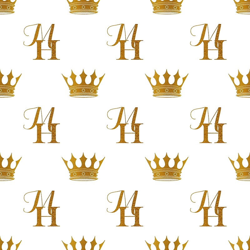 "Royal Wedding White and Gold Monogram and Crown" by podartist | Redbubble