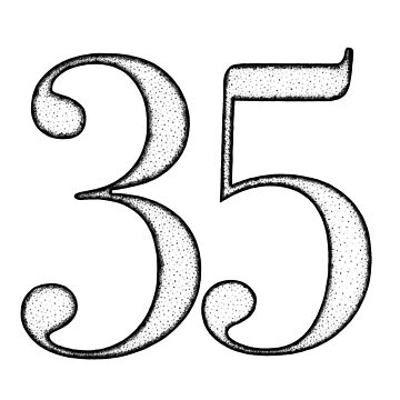 "Dotart/Dotwork illustration of Number 35" Sticker by MagnetitaBySil ...