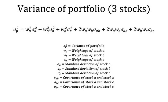 "Variance of a Portfolio with 3 Stocks (with description)" Photographic ...