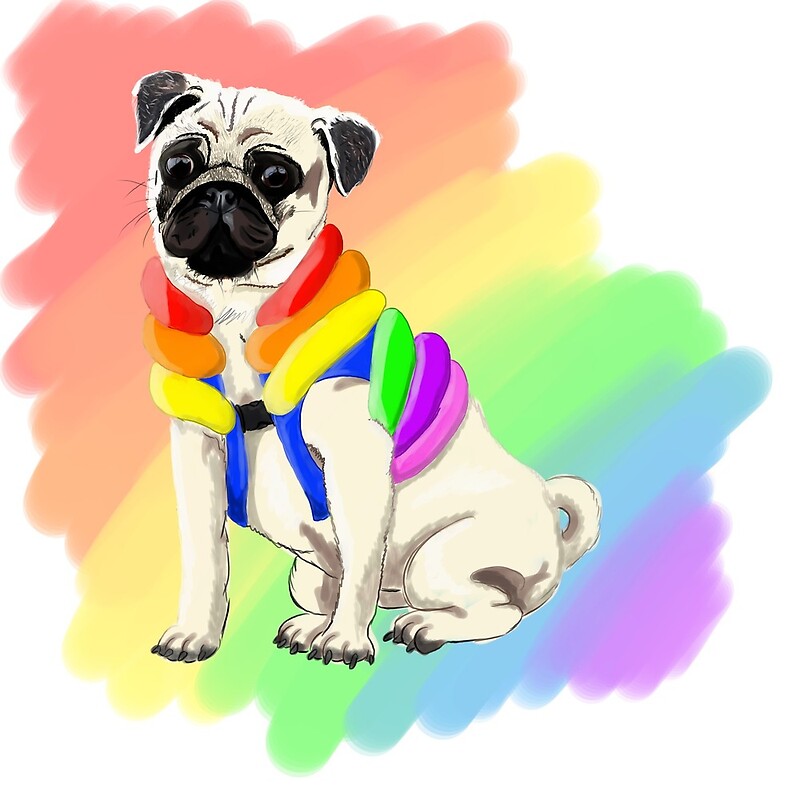 "Rainbow Pug Design" by stardevoir | Redbubble