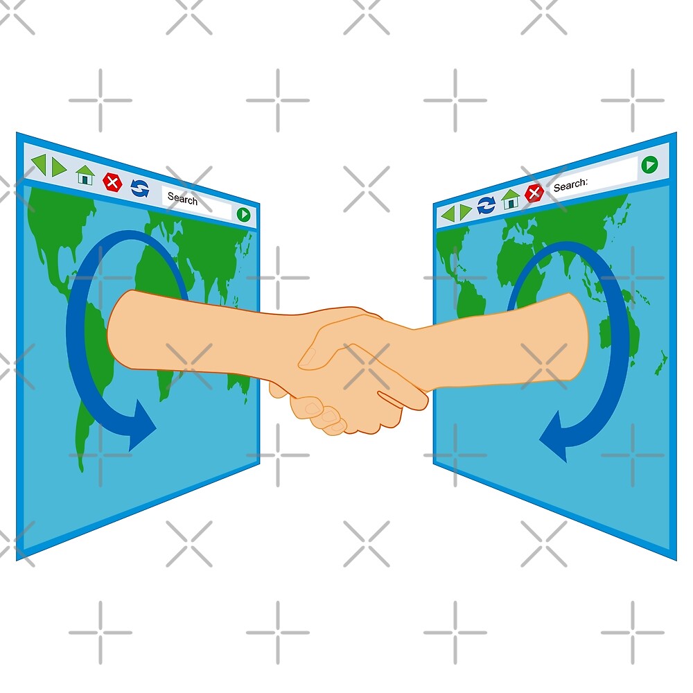 "Internet Handshake Over Web Browser" by retrovectors | Redbubble