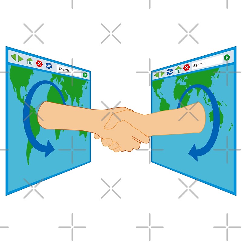 "Internet Handshake Over Web Browser" by retrovectors | Redbubble