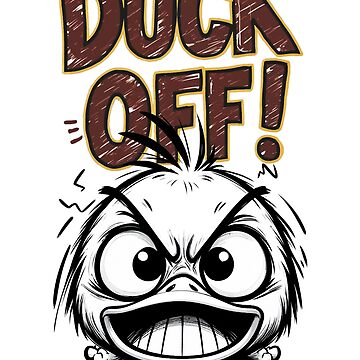 "Angry Duck Quacks "Duck Off !"" Sticker for Sale by aswIDN | Redbubble