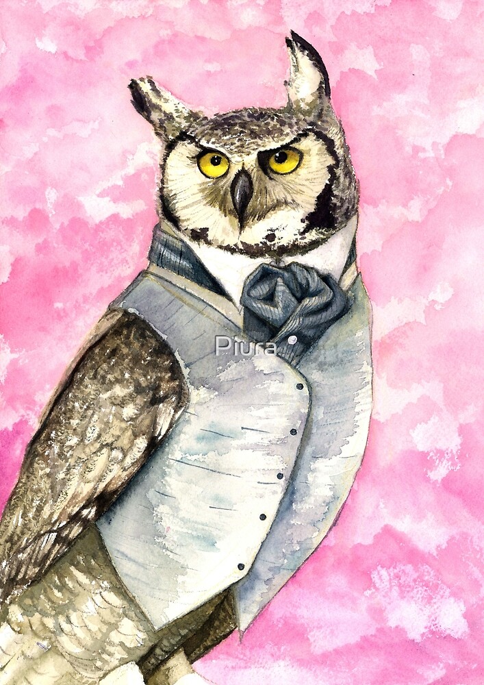 "A Very Dapper Owl" by Piura | Redbubble