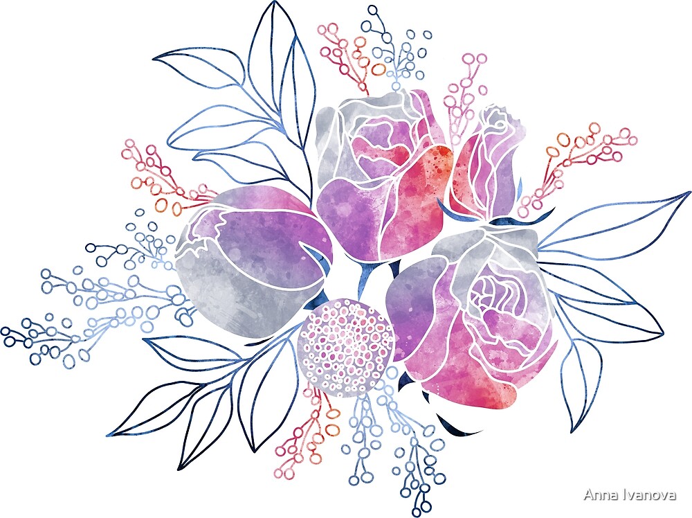 "Space Roses " by Anna Ivanova | Redbubble