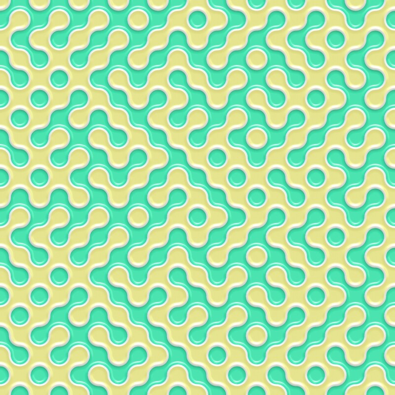 "Yellow Deep Sea Green Truchet Tilling Pattern" by Alexander Nedviga ...