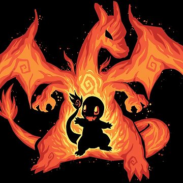 "Silhouette : Fire Dragon Evolution" Sticker for Sale by kendollken | Redbubble