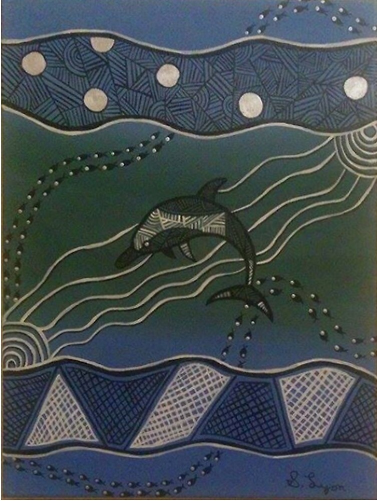 "Australian Aboriginal Dolphin" by SamLyonArt | Redbubble