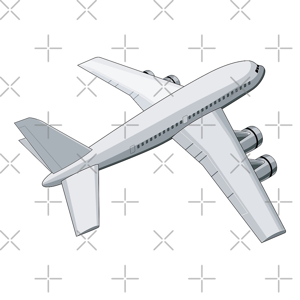 "Jetliner Top View Retro" by retrovectors | Redbubble