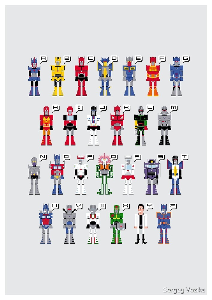 "Transformers Alphabet" by Sergey Vozika | Redbubble