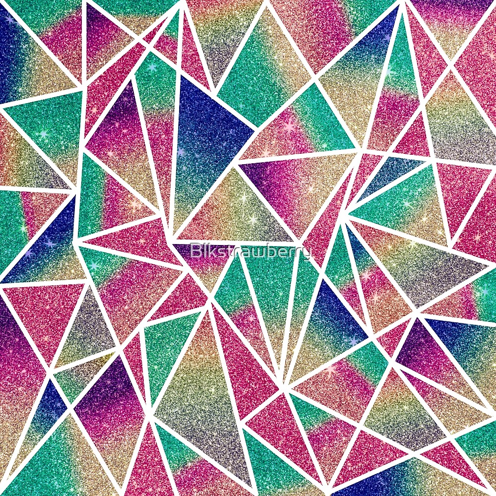 "Multicolored Glitter Gradient Geometric Triangles" by Blkstrawberry ...