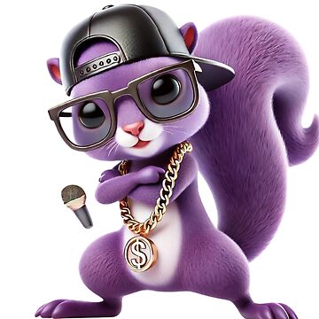 "Hip Hop Purple Squirrel T-Shirt 3" Sticker for Sale by sourcecon ...