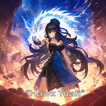 "Hawk tuah anime girl" Sticker for Sale by kiwimick | Redbubble