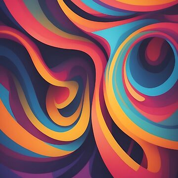 "Conceptual Multicolor Swirl Loop: Dynamic Visual Pattern" Sticker for ...