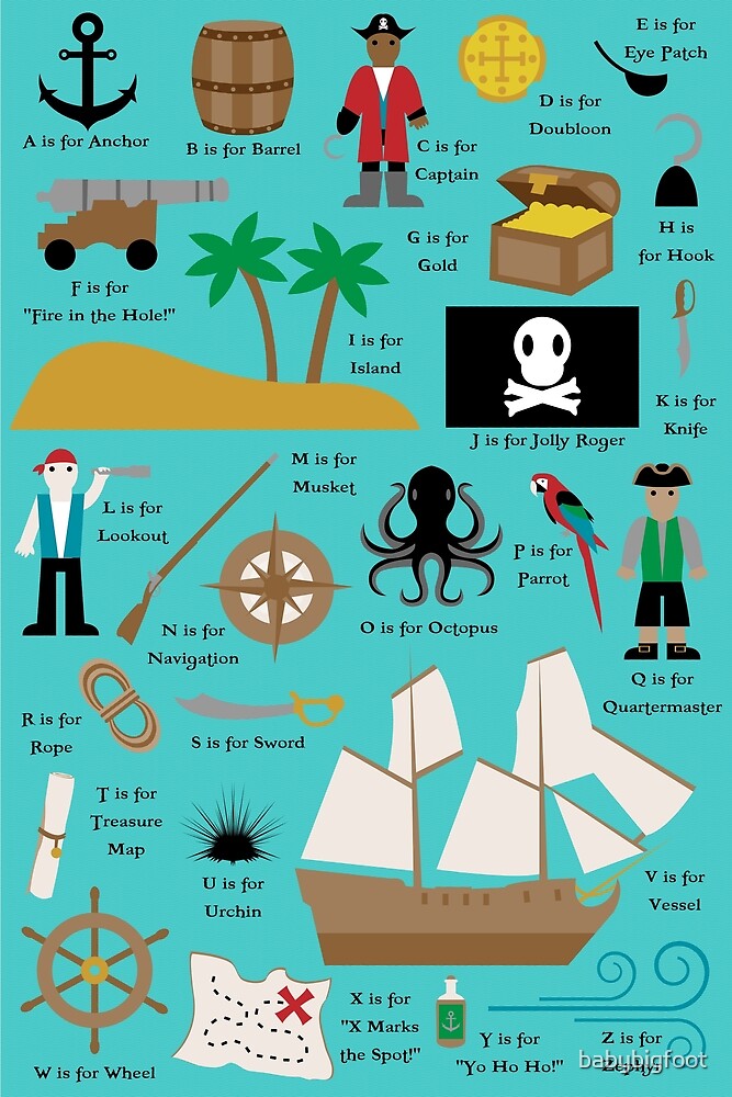 "Pirate Alphabet" by babybigfoot | Redbubble