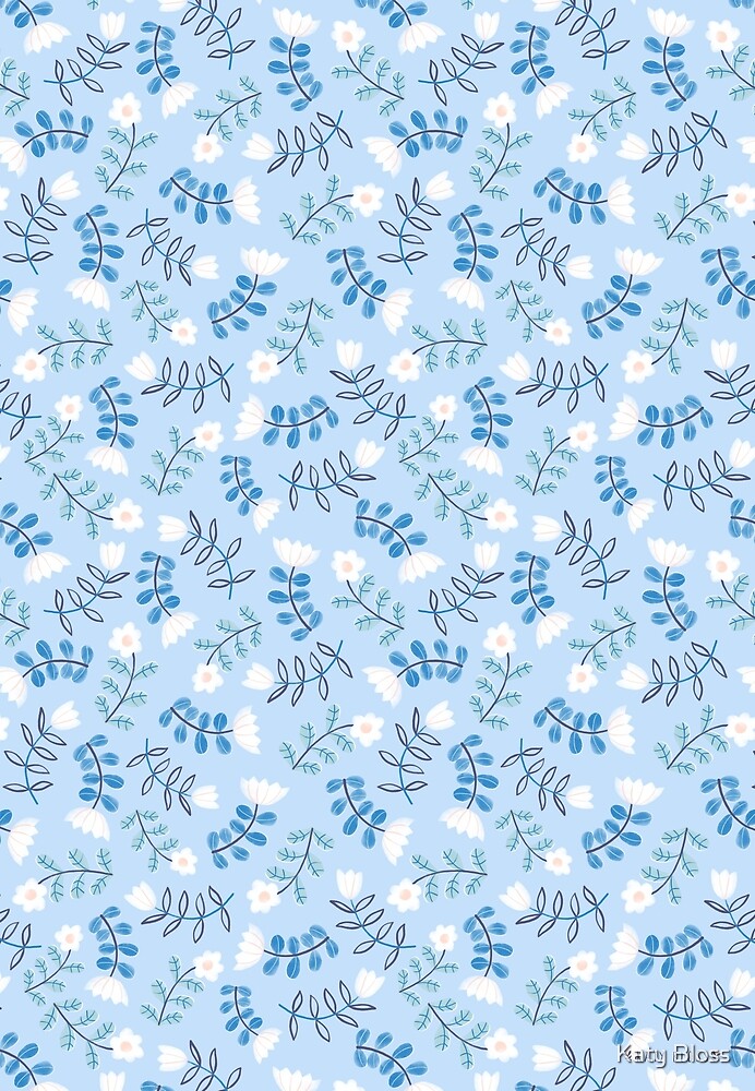 "Little Blue Flower Pattern" by Katy Bloss | Redbubble