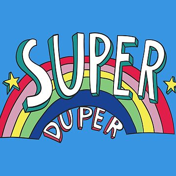 "Super Duper Hand Drawn Seventies Style Rainbow Graphic" Sticker for ...